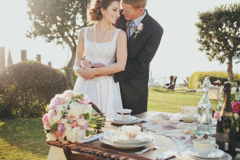 close up bride groom view in back | Bliss Productions